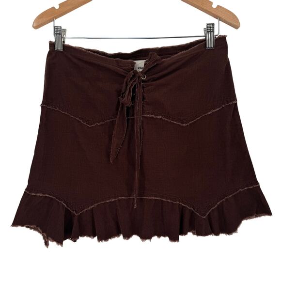 Chor | Skirts | Y2k Corduroy Mini Skirt Womens S Brow Tie Raw Hemline ...